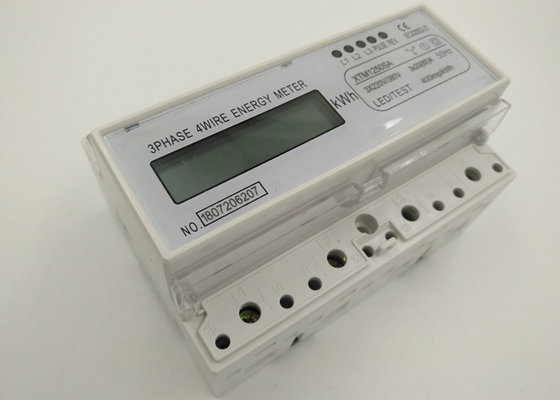 380V 415V DIN Rail Energy Meter 3 Phase 4 Wires LCD Display KWH Energy Meter