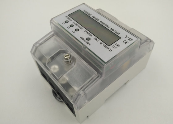 Active Electric Din Rail Power Meter Four Module LCD Display Type 3 Phase